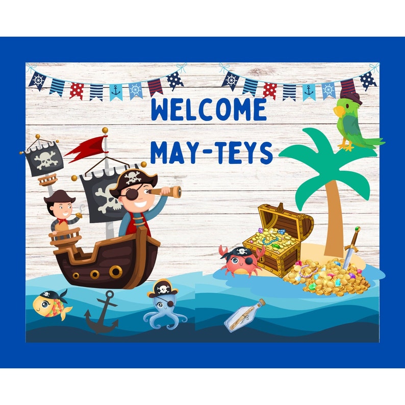 Pirate Bulletin Board Printable: Treasure Chest Classroom Decor (A4 PDF ...