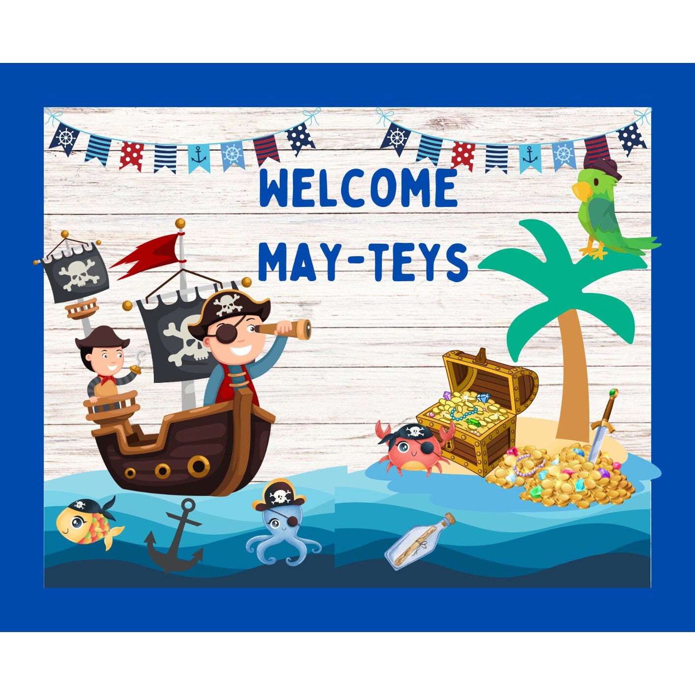 Pirate Bulletin Board Printable: Treasure Chest Classroom Decor (A4 PDF ...