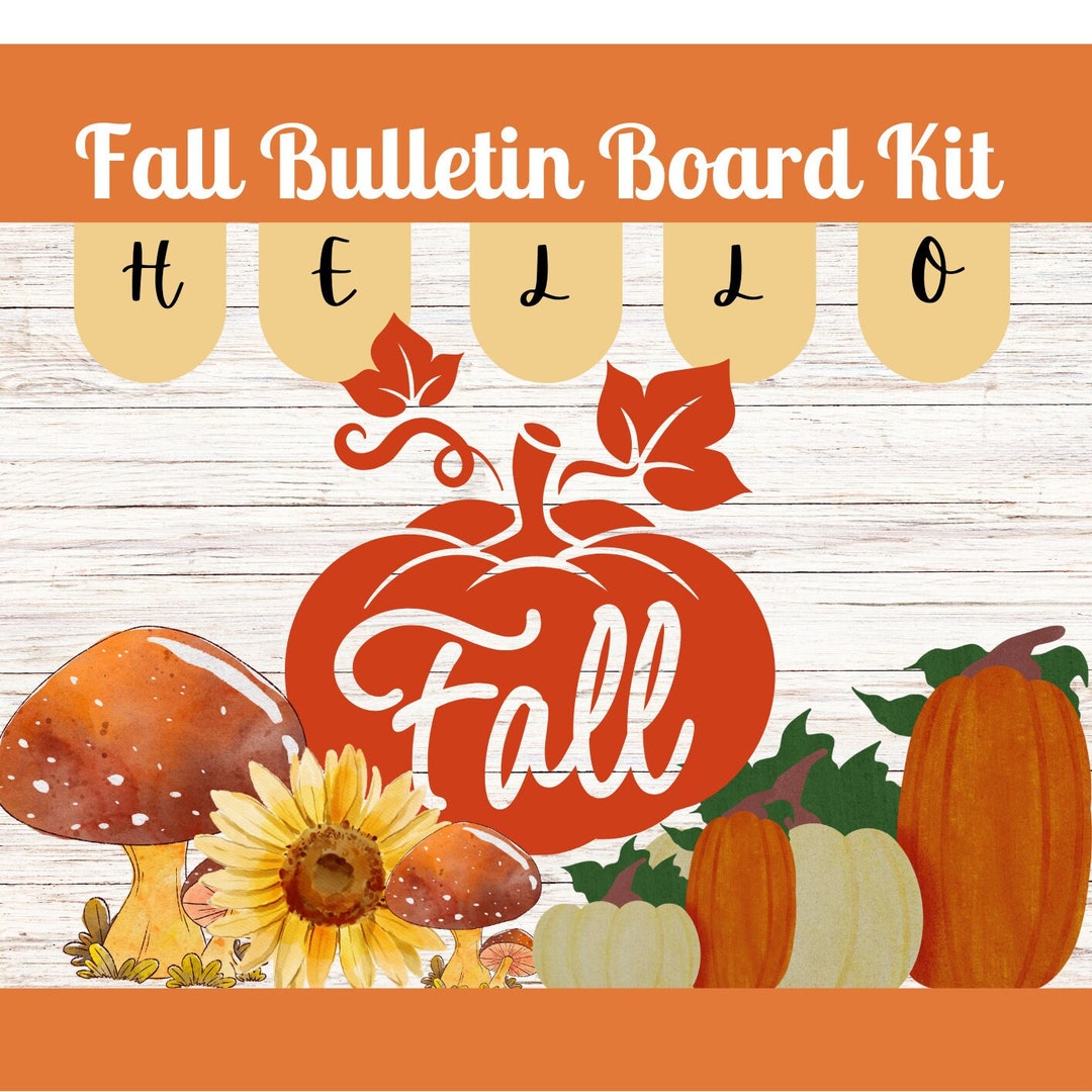 Fall Bulletin Board Kit Fall Bulletin Board Hello Fall - Etsy