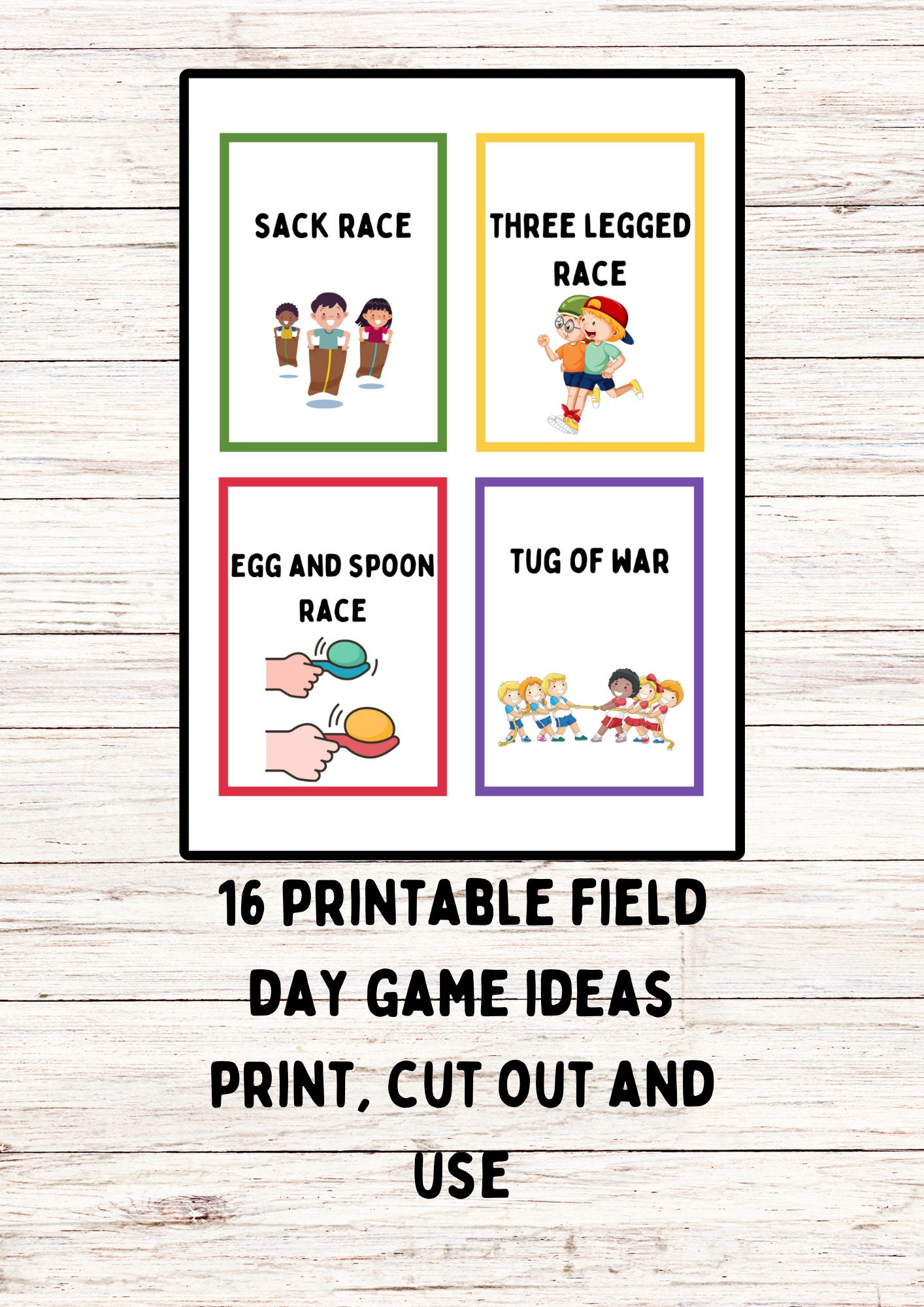 Field Day Games: Printable Certificates & 16 Game Ideas (PDF) - Etsy