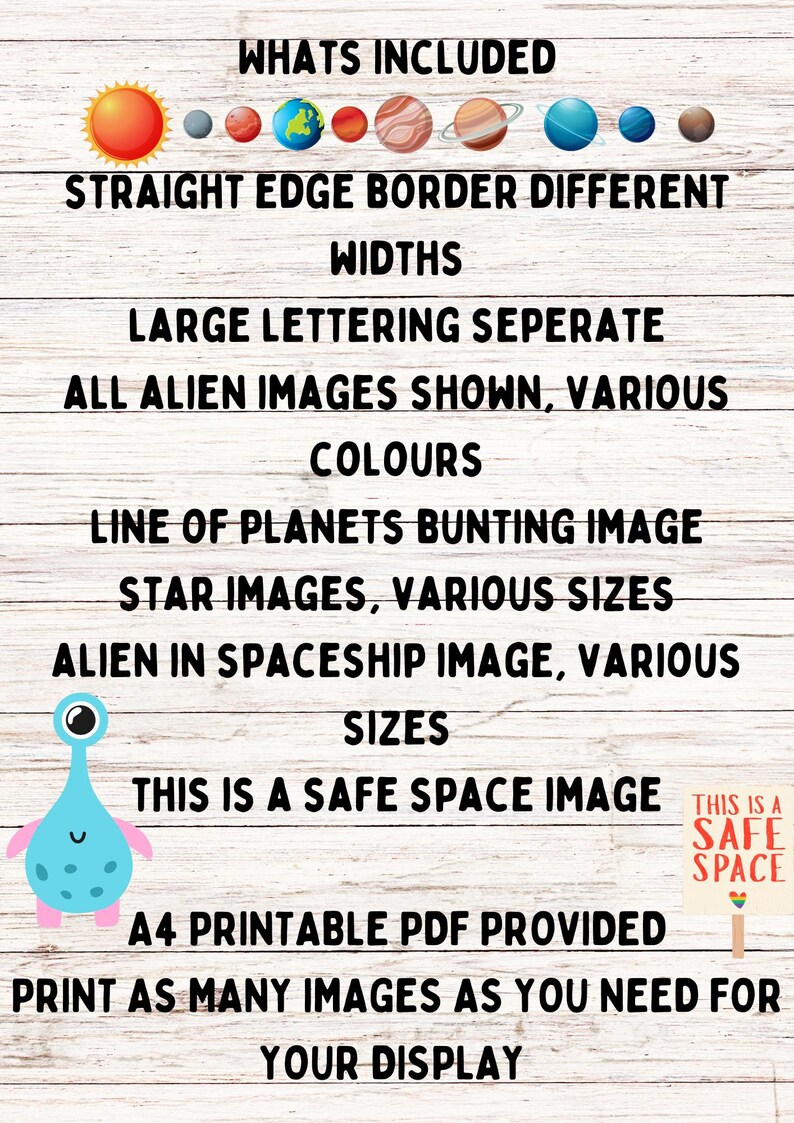 Alien Bulletin Board Printable, Space Bulletin Board, Outer Space ...