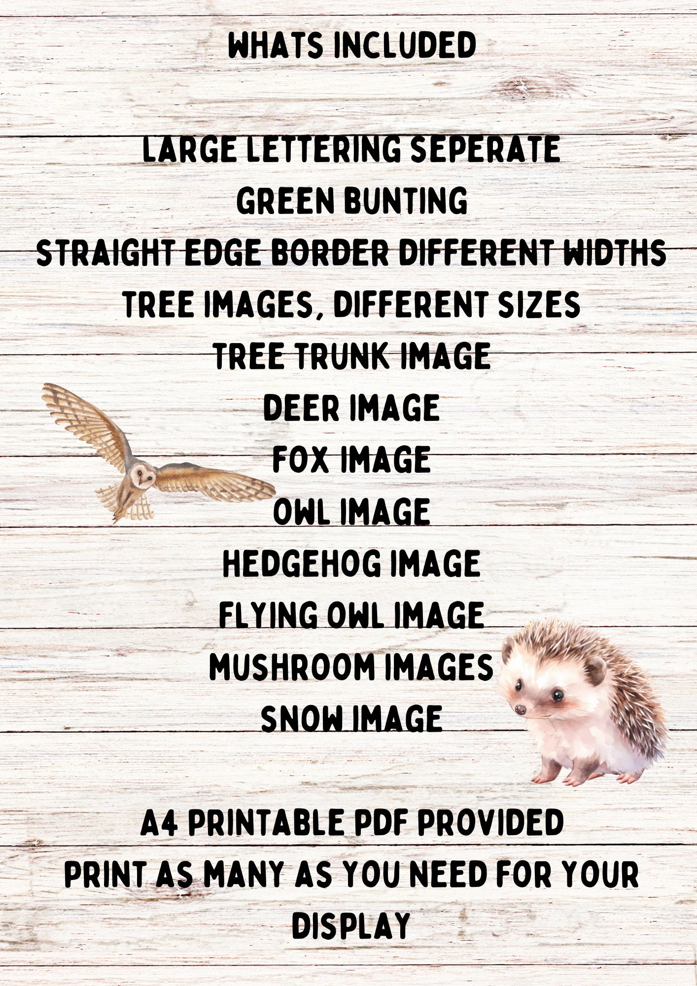 Woodland Winter Animals Bulletin Board Printable (A4 PDF) - Etsy