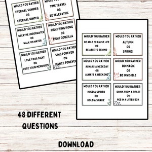 Ice Breaker Games Printable, Would You Rather Ice Breaker Game ...
