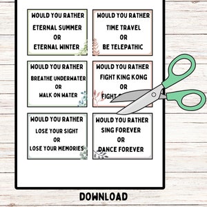 Ice Breaker Games Printable, Would You Rather Ice Breaker Game ...