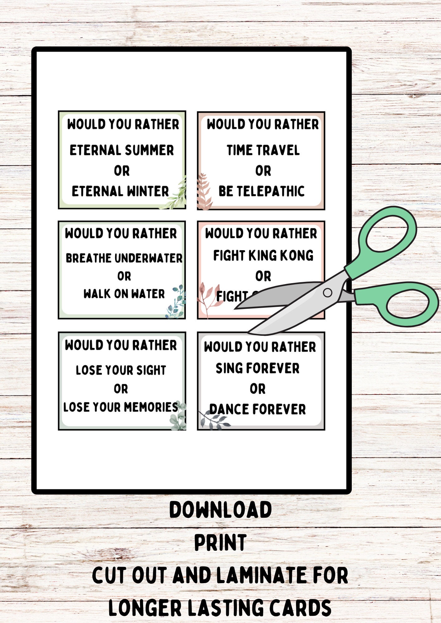 Ice Breaker Games Printable, Would You Rather Ice Breaker Game ...