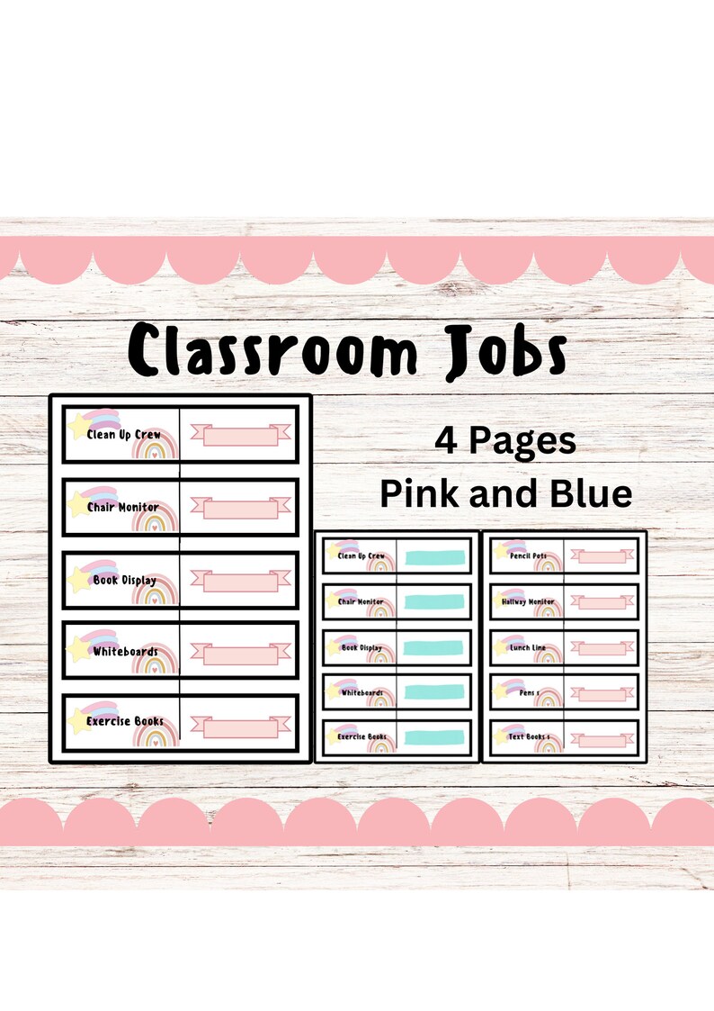 Classroom Jobs Printable, Kids Classroom Chore Chart, Classroom Helpers ...