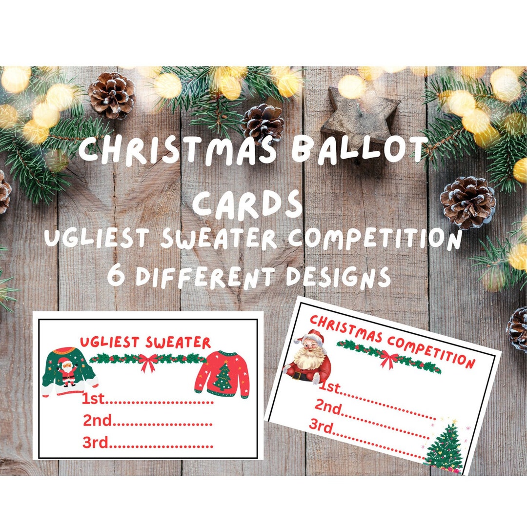 Christmas Ballot Cards 6 Printable Christmas Party - Etsy