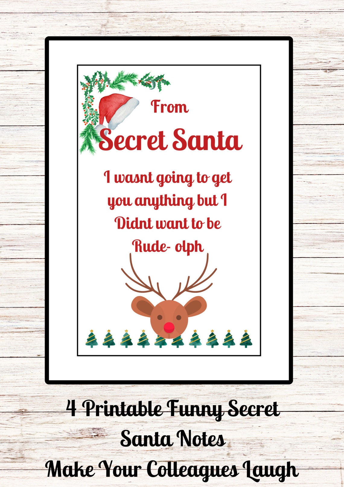 Secret Santa Notes Funny Secret Santa Printable Notes 4 Secret Santa