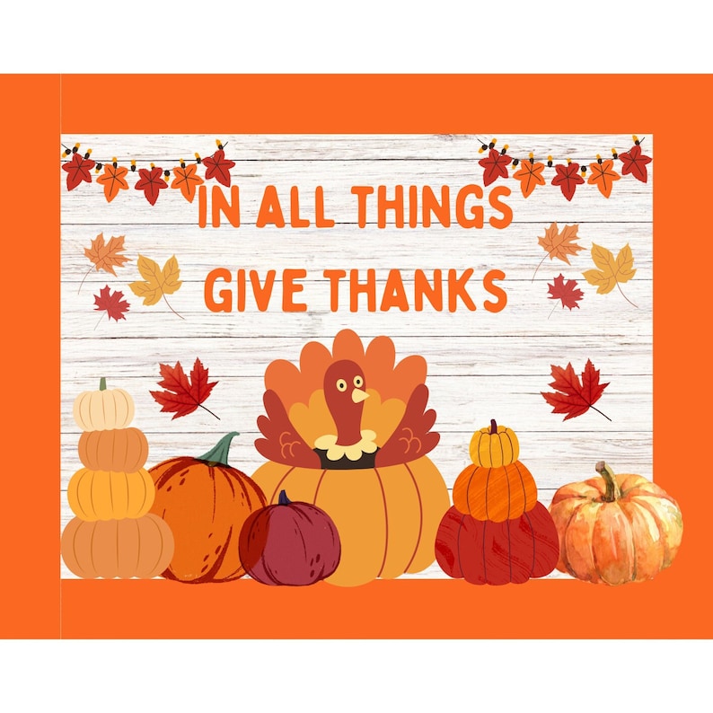 Thanksgiving Bulletin Board Printable, Give Thanks Bulletin Board ...