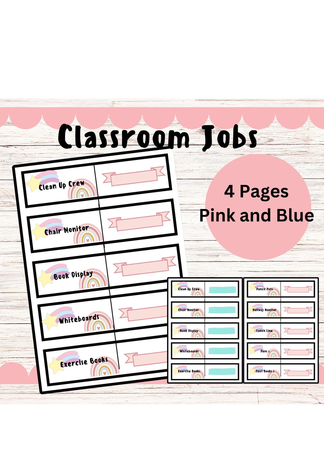 Printable Pastel Classroom Jobs, Editable Class Job Cards, Student ...