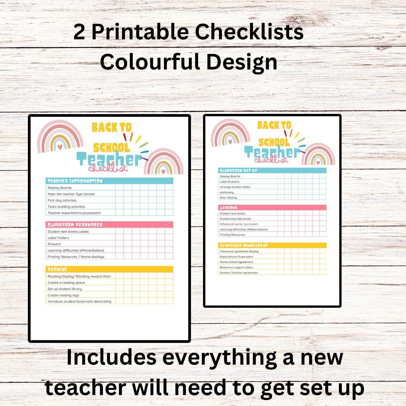Teacher Checklist Printable, Back to School Teacher Organisation ...