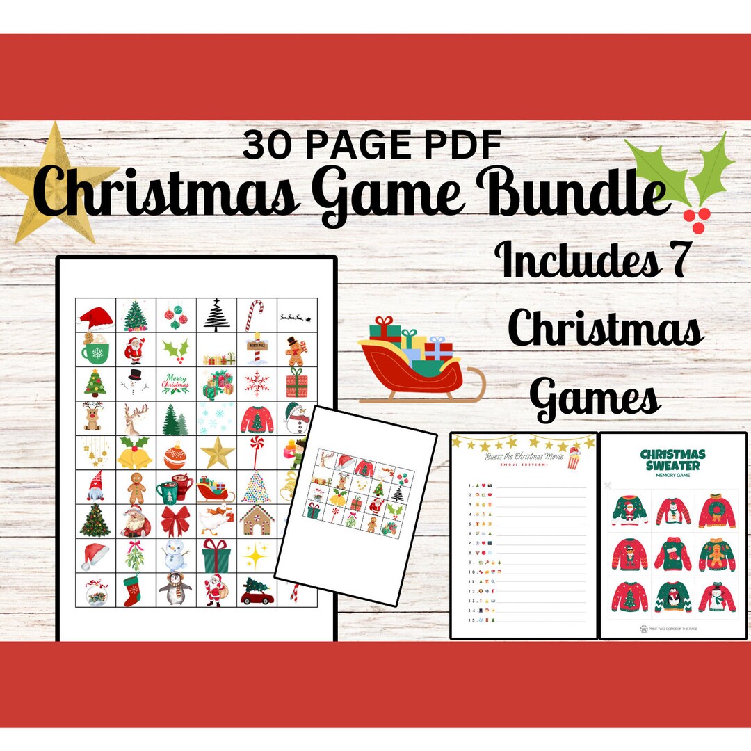 Christmas Games Bundle Printable, Christmas Bingo Christmas Trivia Game ...