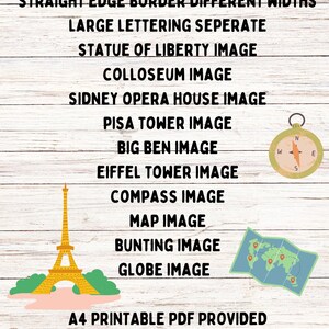 Adventure Bulletin Board Printable: Famous Landmarks, Travel Theme (A4 ...