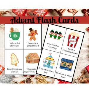 Advent Calender Flash Cards for Kids, 28 Printable Advent Activity ...