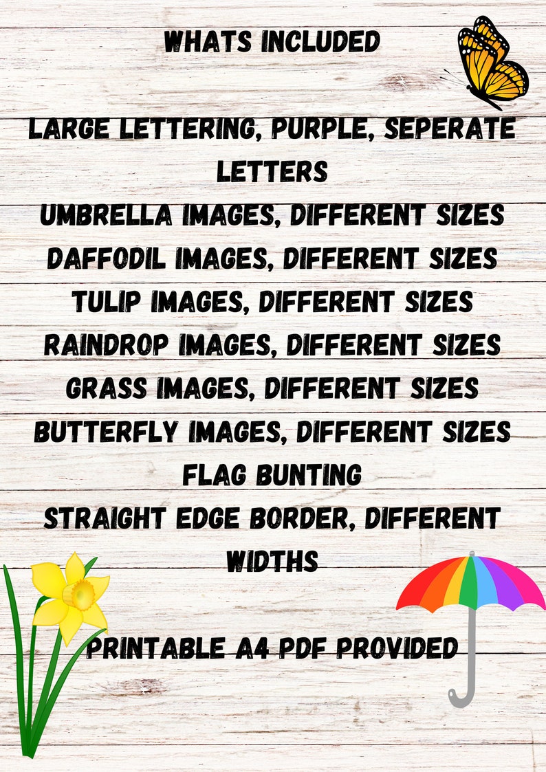 Spring Bulletin Board Printable, April Bulletin Board Kit May Bulletin ...