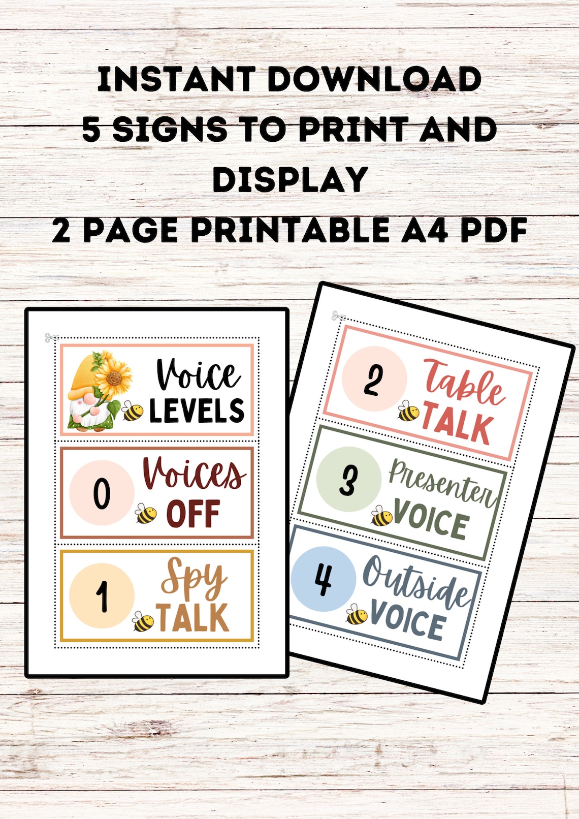 Voice Levels Bulletin Board Printable, Back to School Classroom Decor ...