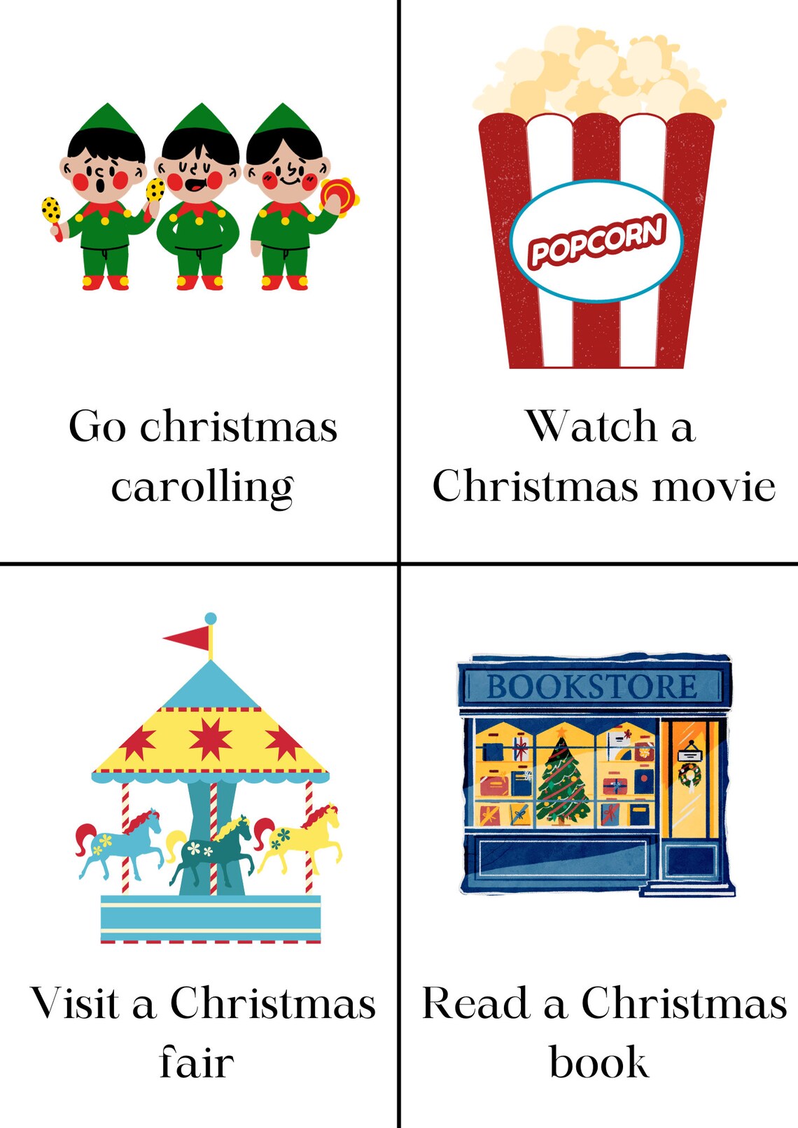 Advent Calender Flash Cards for Kids 28 Printable Advent - Etsy