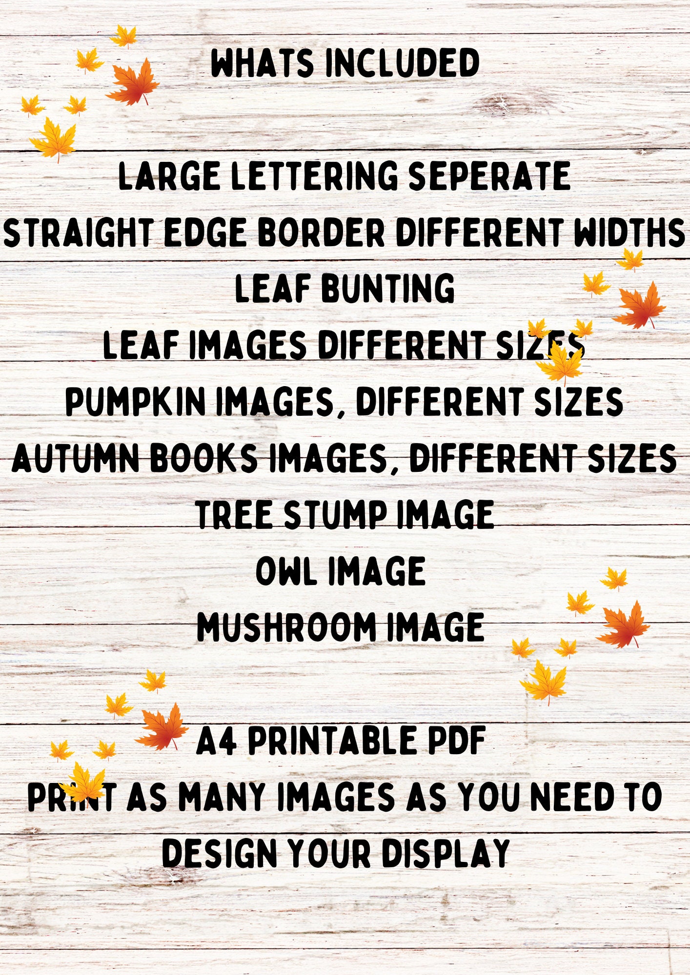 Fall Owl Bulletin Board Printable: Autumn Classroom Decor (A4 PDF) - Etsy
