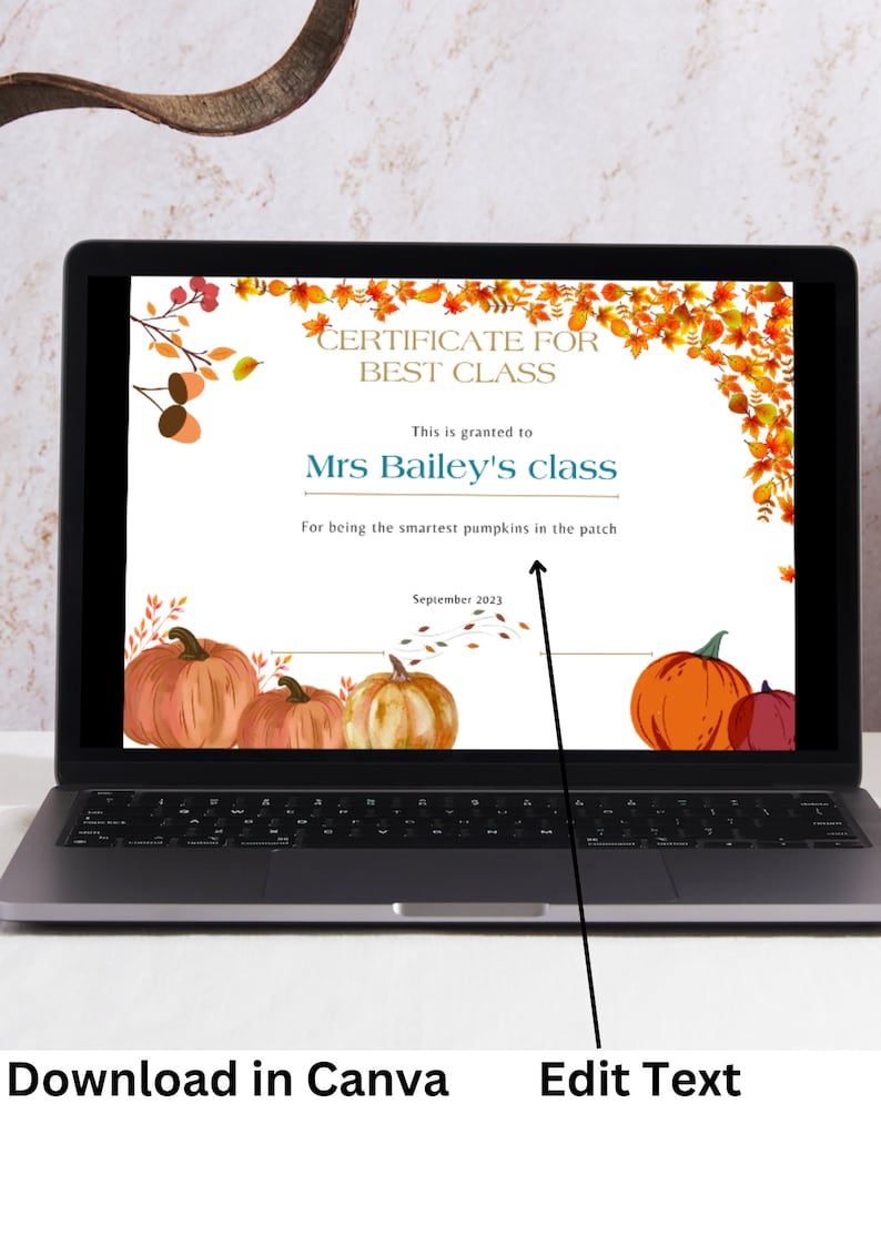 Pumpkin Patch Teacher Certificate Template: Fall Classroom Award ...