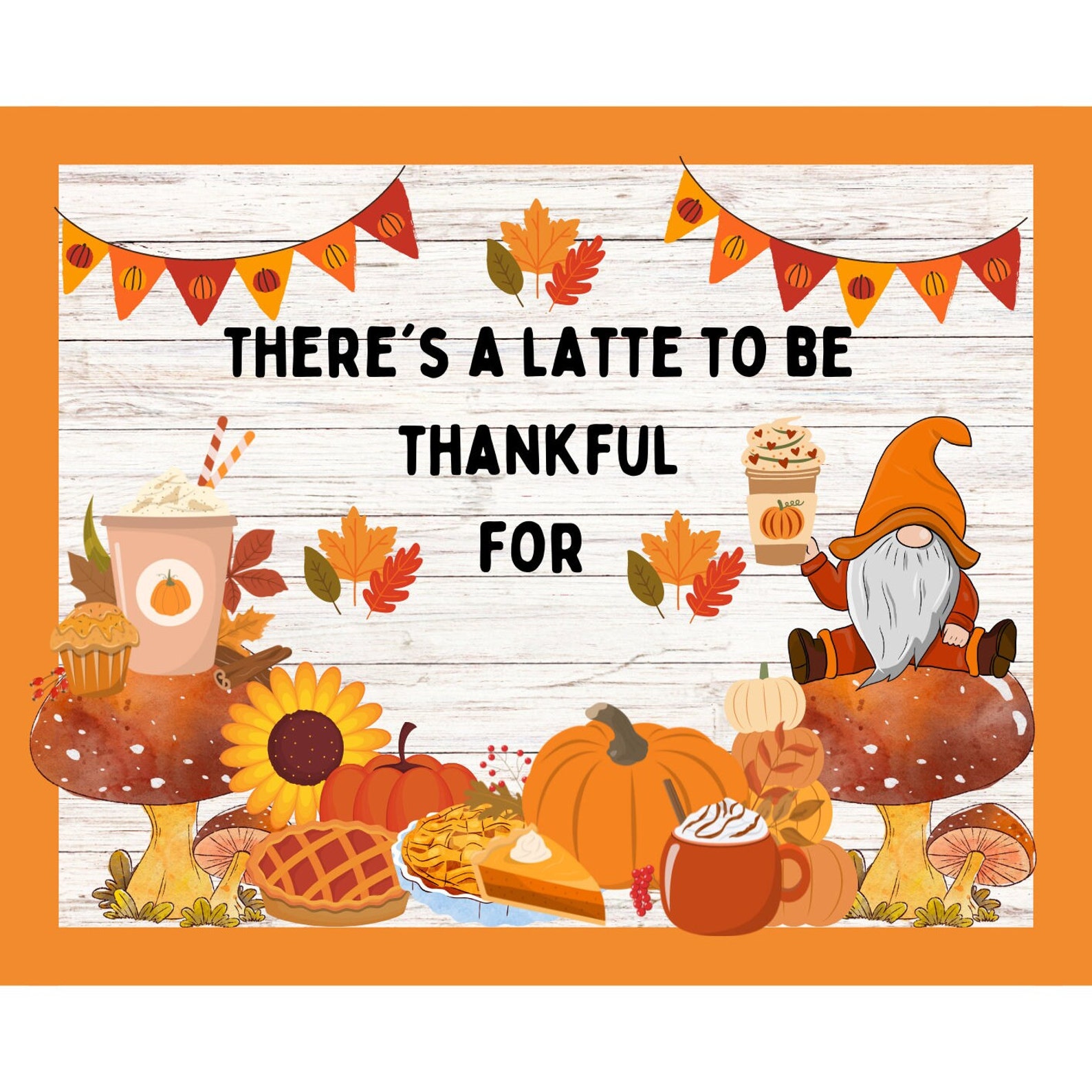 Thanksgiving Bulletin Board Printable: Latte Theme (A4 PDF) - Etsy