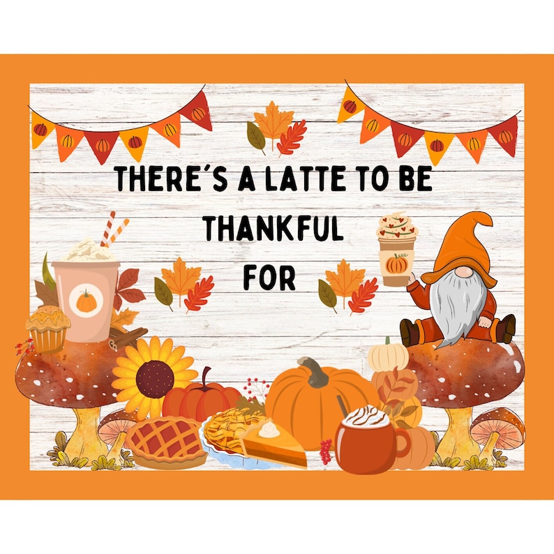 Thanksgiving Bulletin Board Printable: Latte Theme (A4 PDF) - Etsy