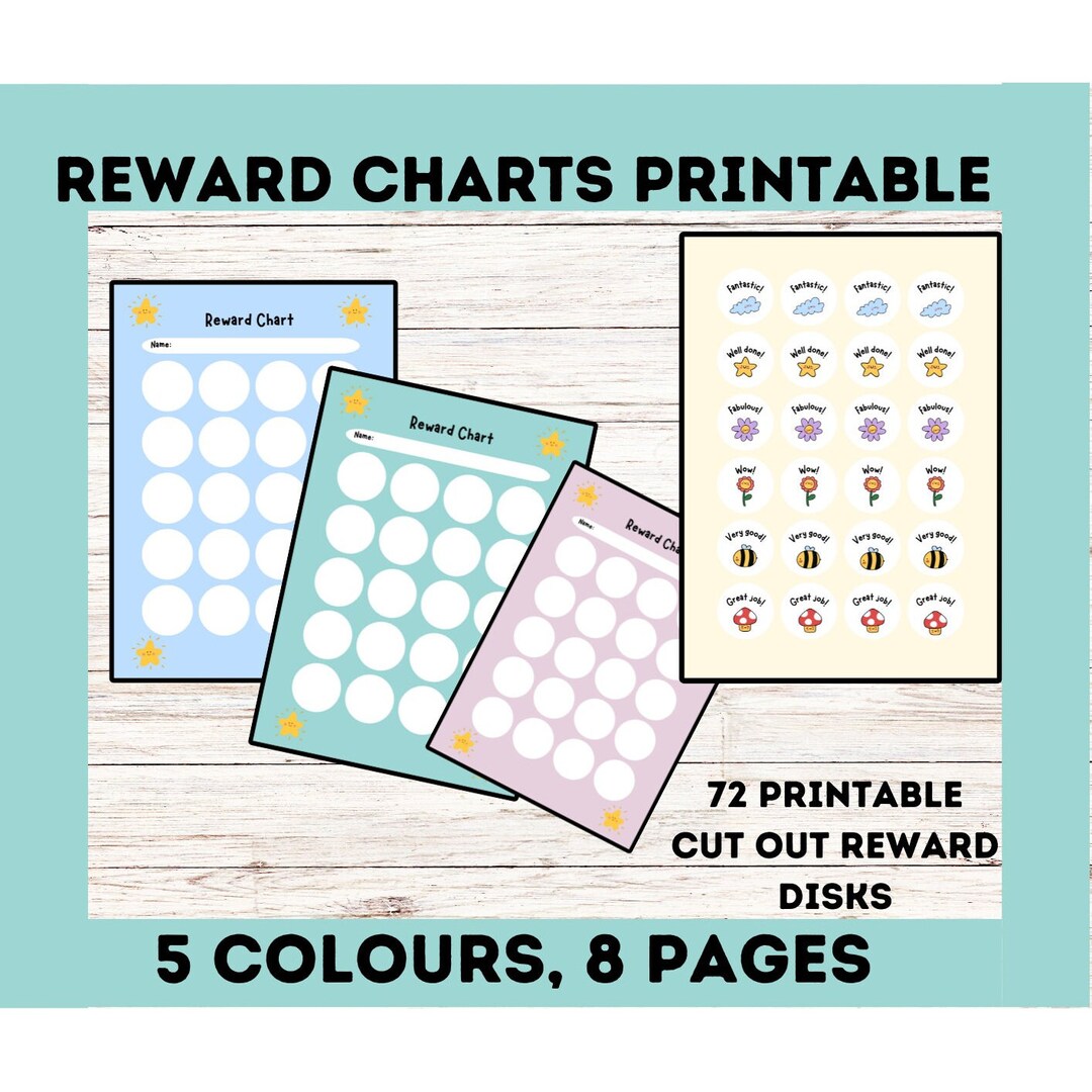 Reward System Printable, Reward Chart Printable Sticker Chart, Good ...