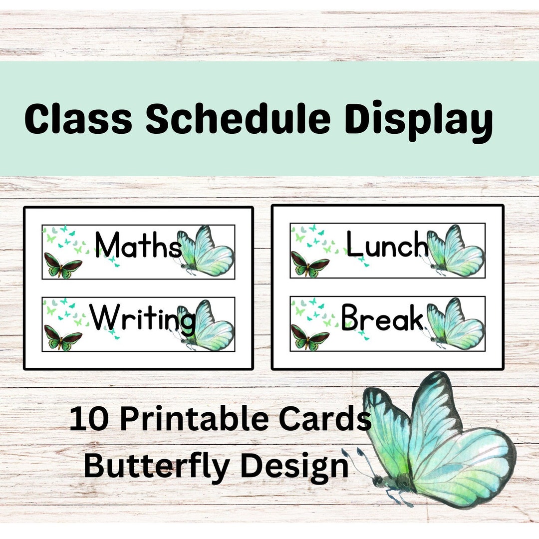 Butterfly Visual Class Schedule: Watercolor Bulletin Board (printable ...