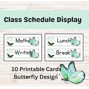 Butterfly Visual Class Schedule: Watercolor Bulletin Board (printable ...