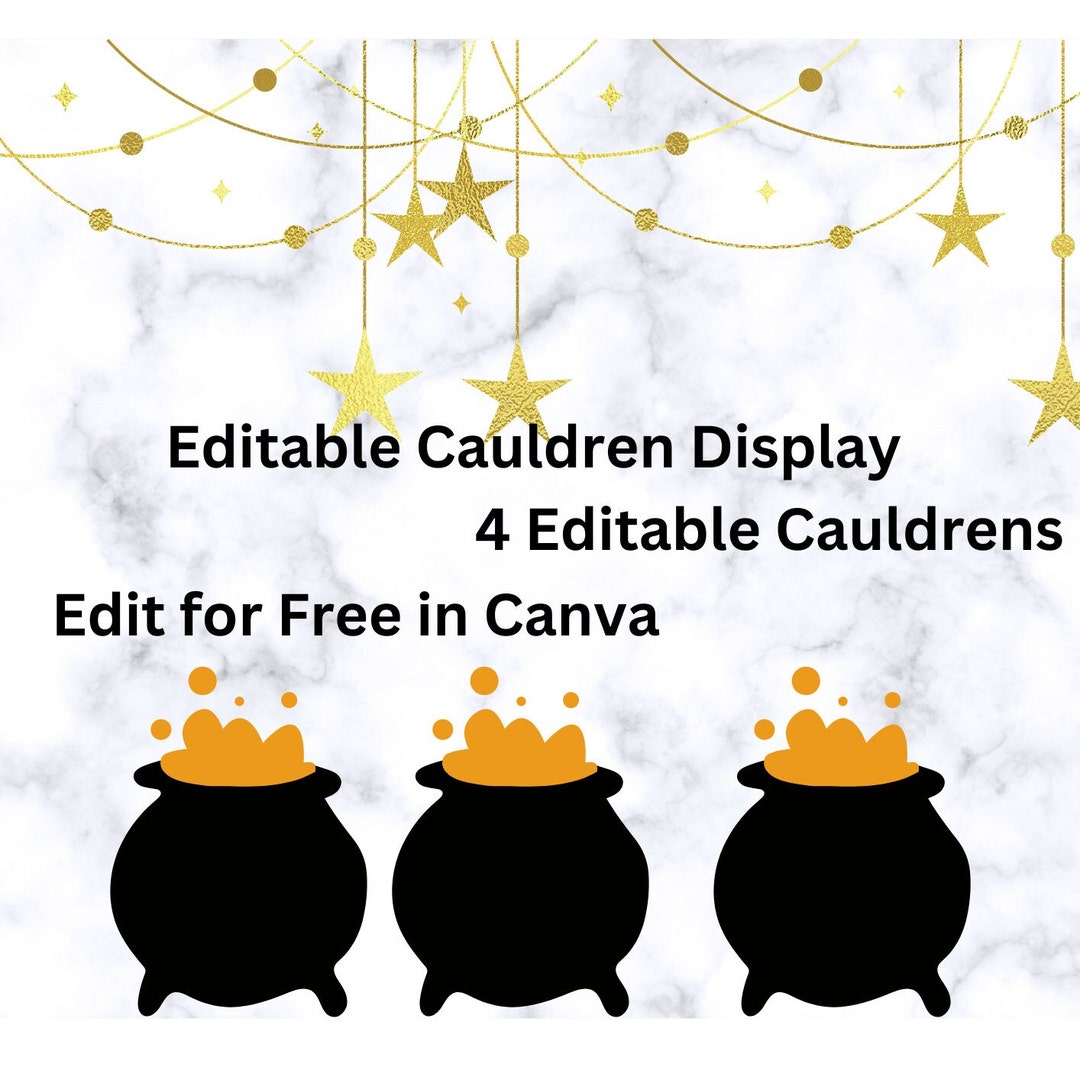 Editable Halloween Witch Cauldron Name Display Teacher - Etsy