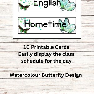 Butterfly Visual Class Schedule: Watercolor Bulletin Board (printable ...
