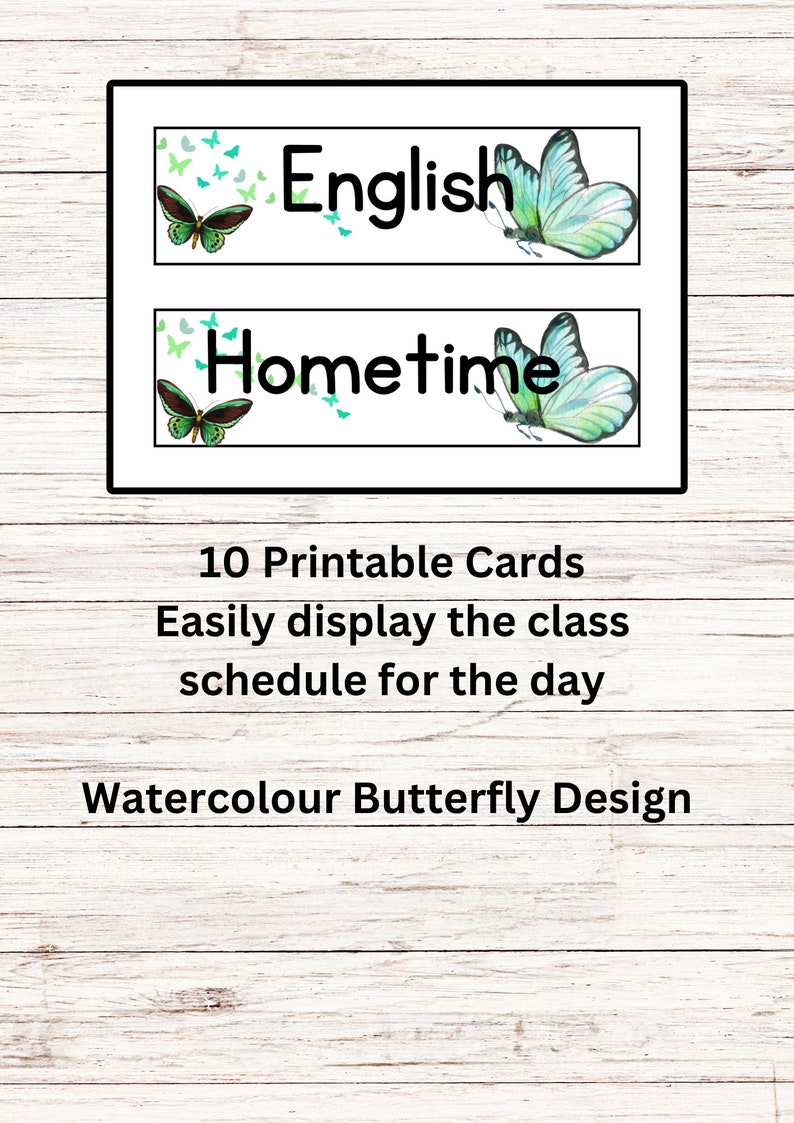 Butterfly Visual Class Schedule, Butterfly Bulletin Board, Visual ...