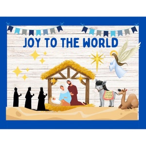 Nativity Scene Bulletin Board Printable: Christmas Manger Decor (A4 PDF ...