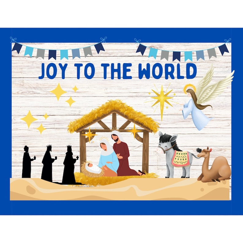 Nativity Scene Bulletin Board Printable: Christmas Manger Decor (A4 PDF ...