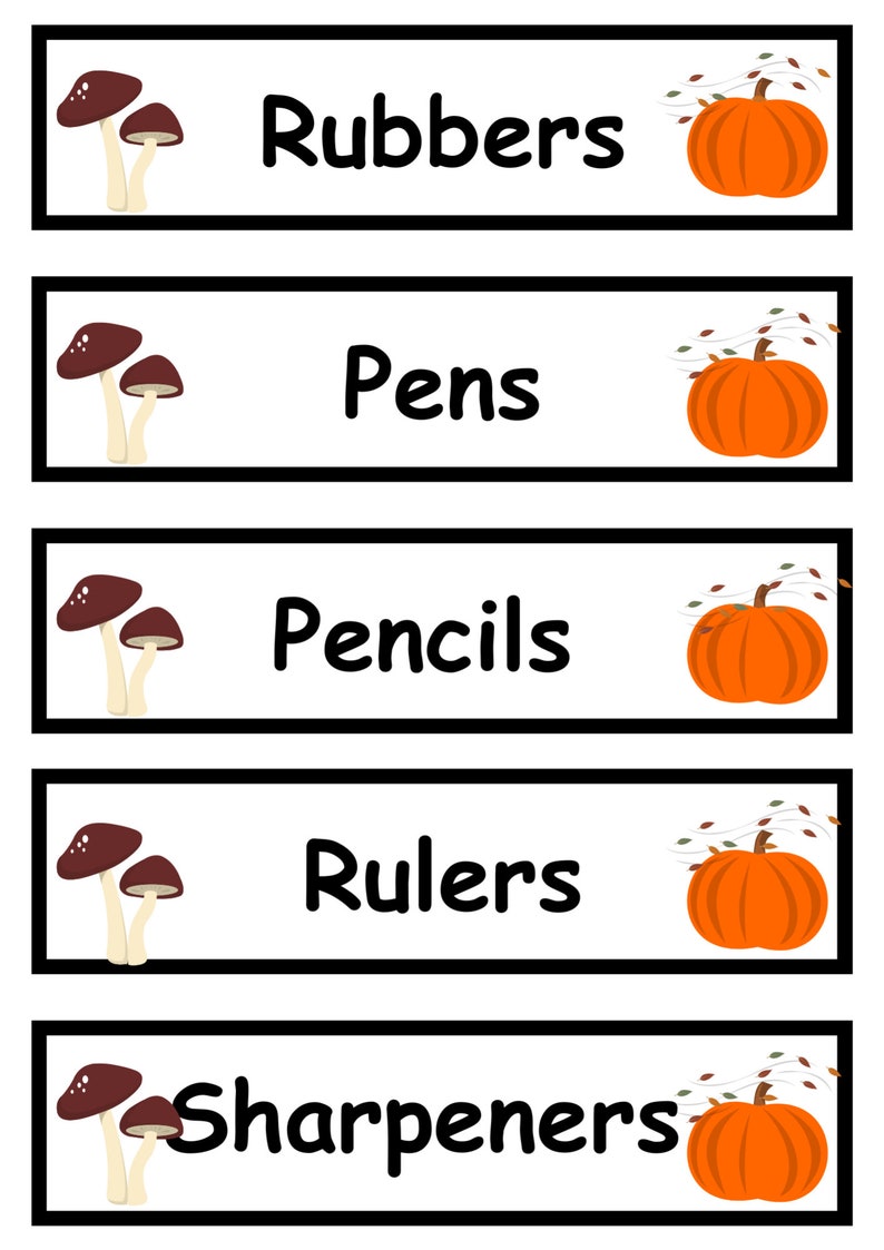 Teacher Trolley Labels, Fall Decor, Fall Theme, Printable Labels ...