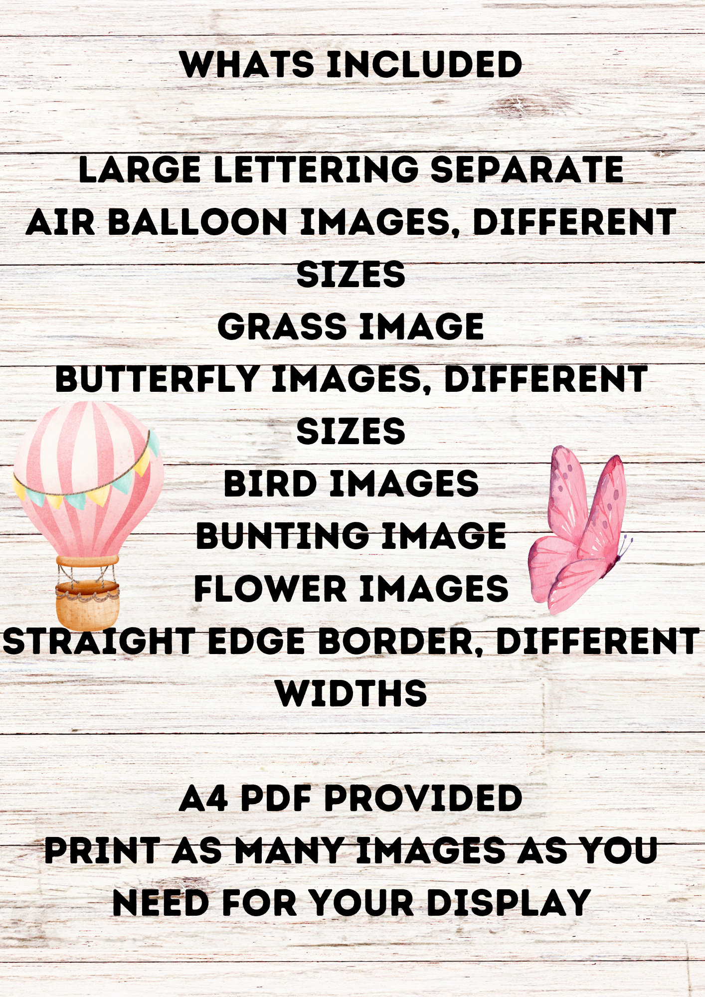 Summer Spring Bulletin Board Printable: Hot Air Balloon Decor (A4 PDF ...
