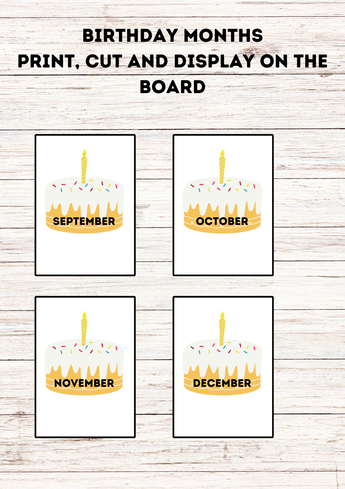 Classroom Birthday Display Kit Printable, Birthday Bulletin Board Kit ...