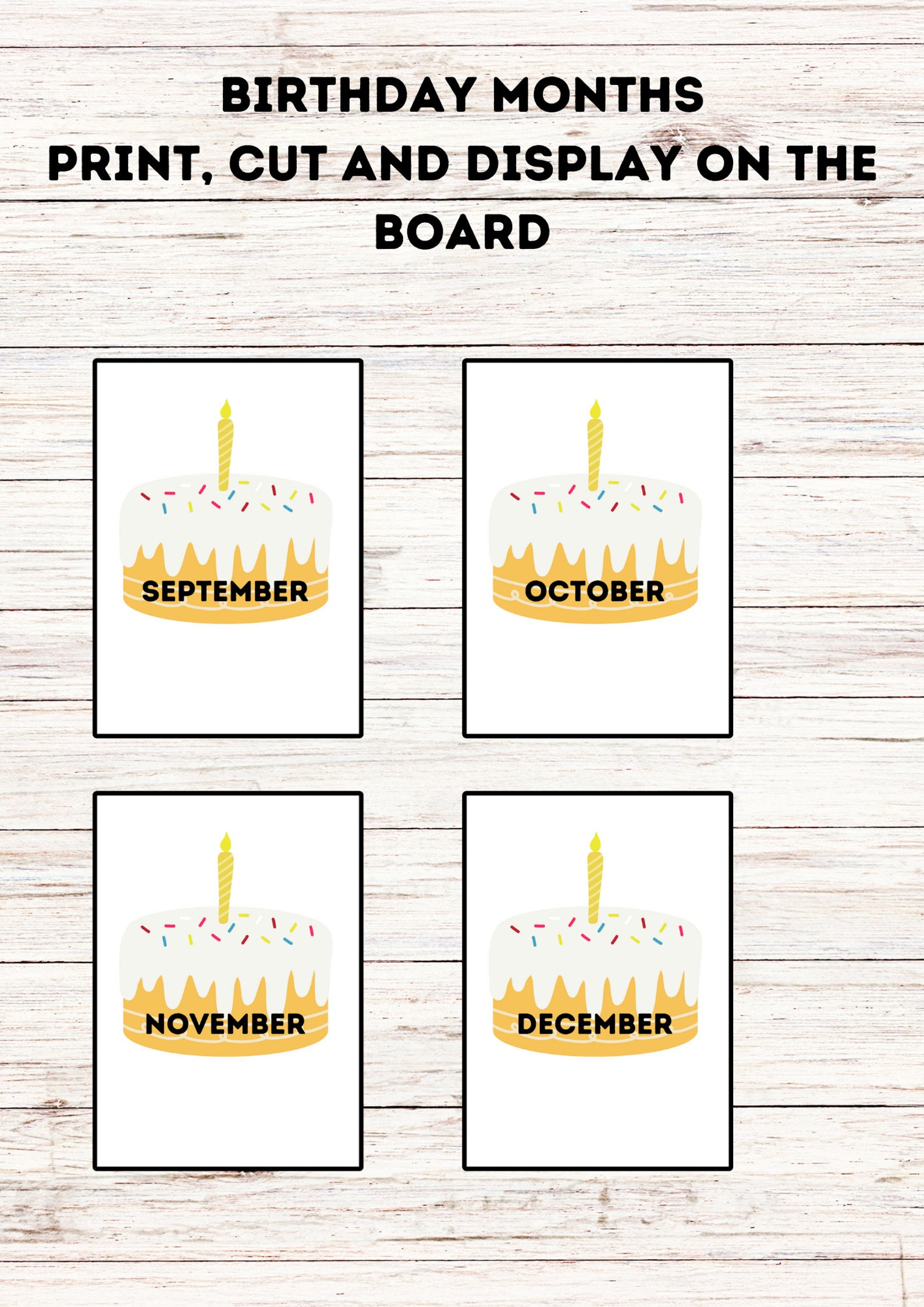 Classroom Birthday Display Kit Printable, Birthday Bulletin Board Kit ...