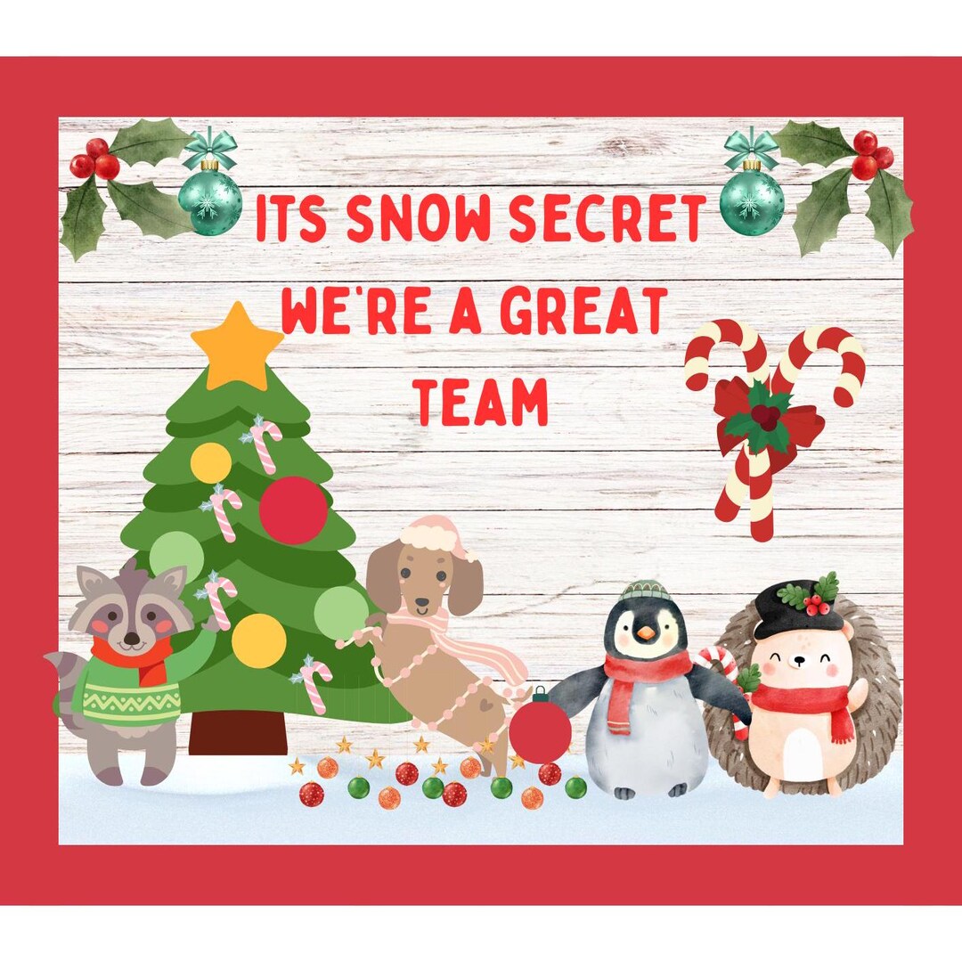 Christmas Animals Bulletin Board Printable: Teamwork Theme (A4 PDF) - Etsy