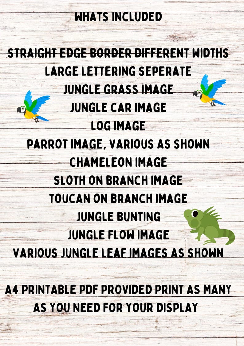 Jungle Animals Bulletin Board Printable: Classroom Decor (A4 PDF) - Etsy