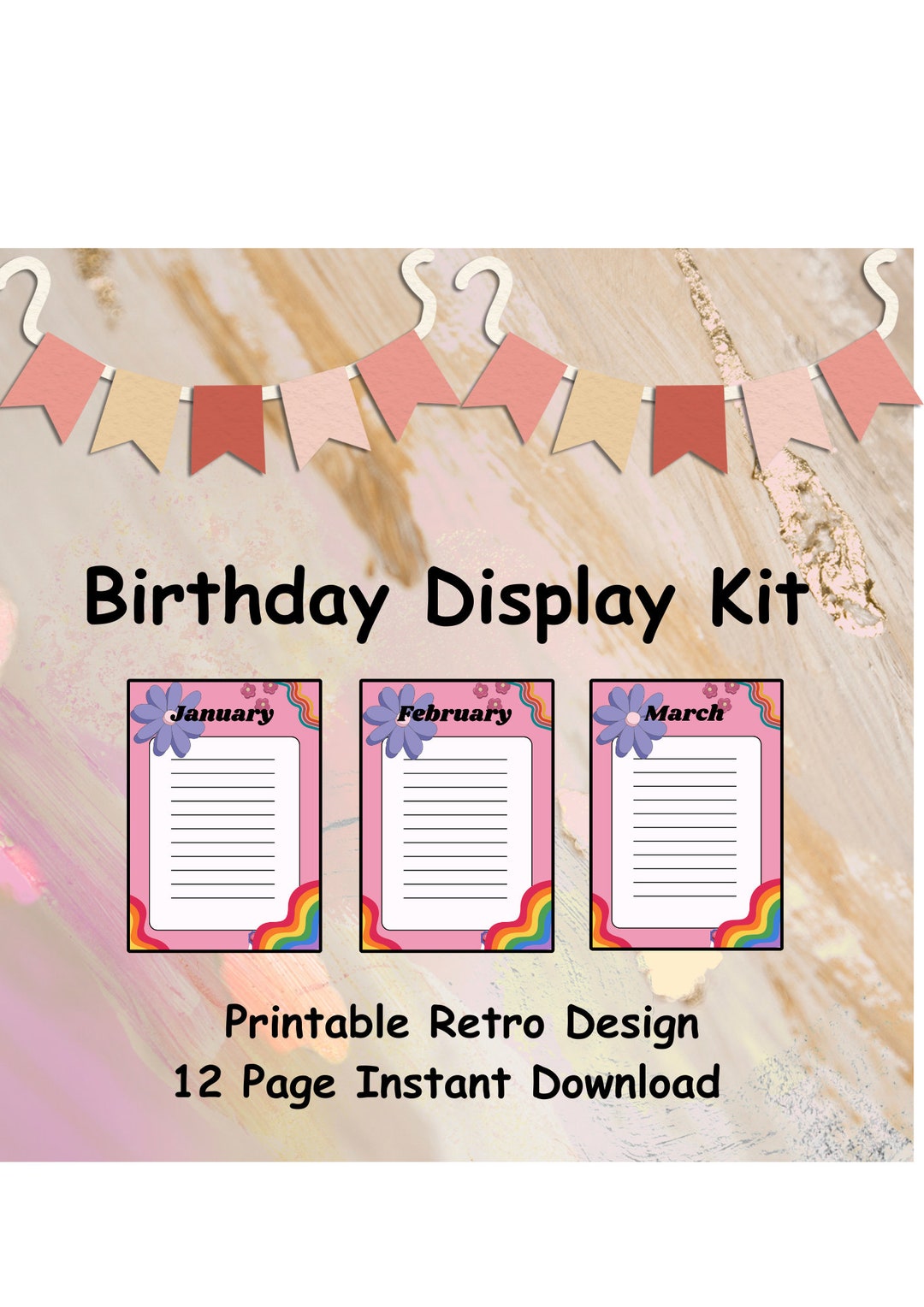 Teacher Bulletin Board Retro Classroom Decor Birthday - Etsy