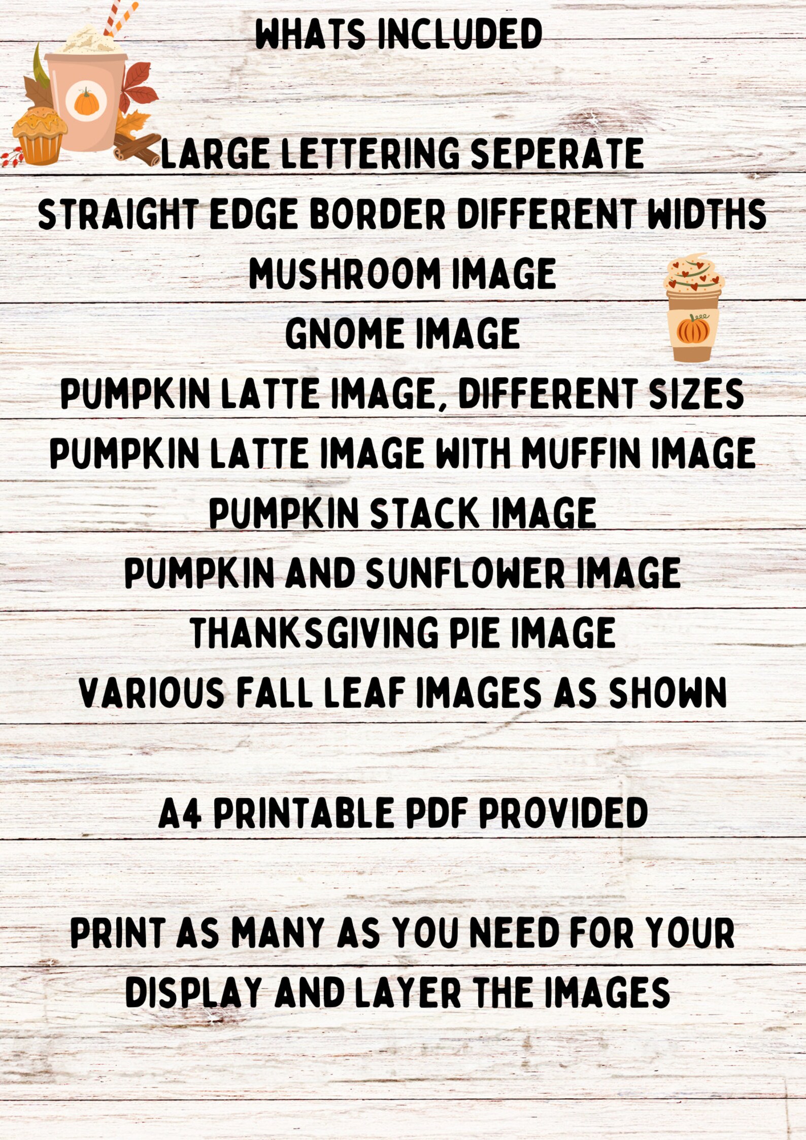 Thanksgiving Bulletin Board Printable: Latte Theme (A4 PDF) - Etsy