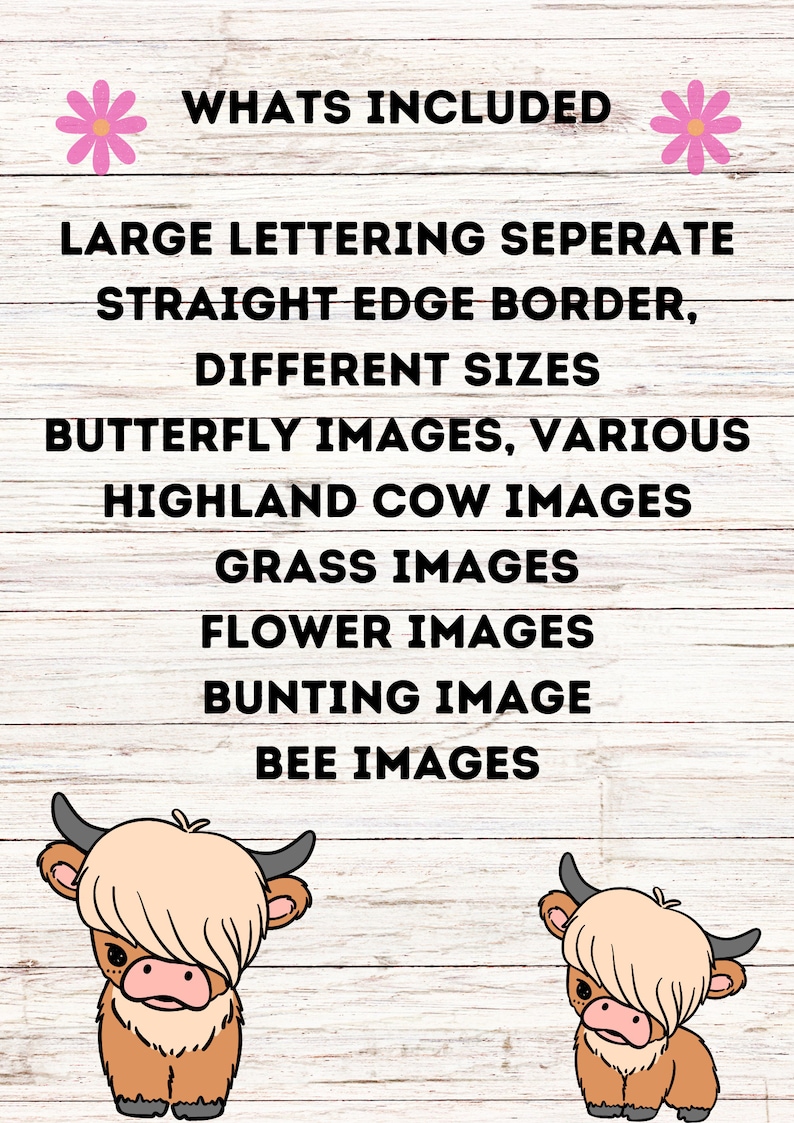 Highland Cow Spring Bulletin Board Printable: Classroom Decor (A4 PDF ...