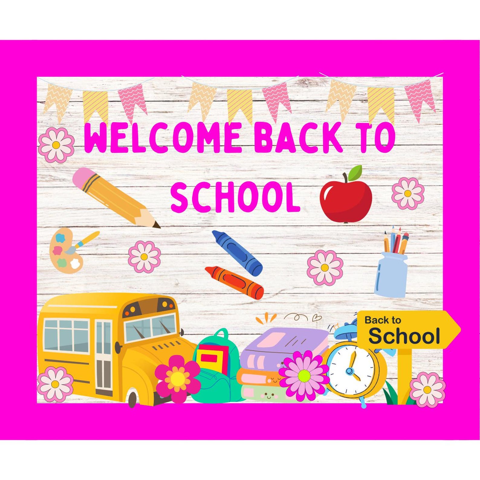 Welcome Back to School Bulletin Board: Bright Classroom Decor ...