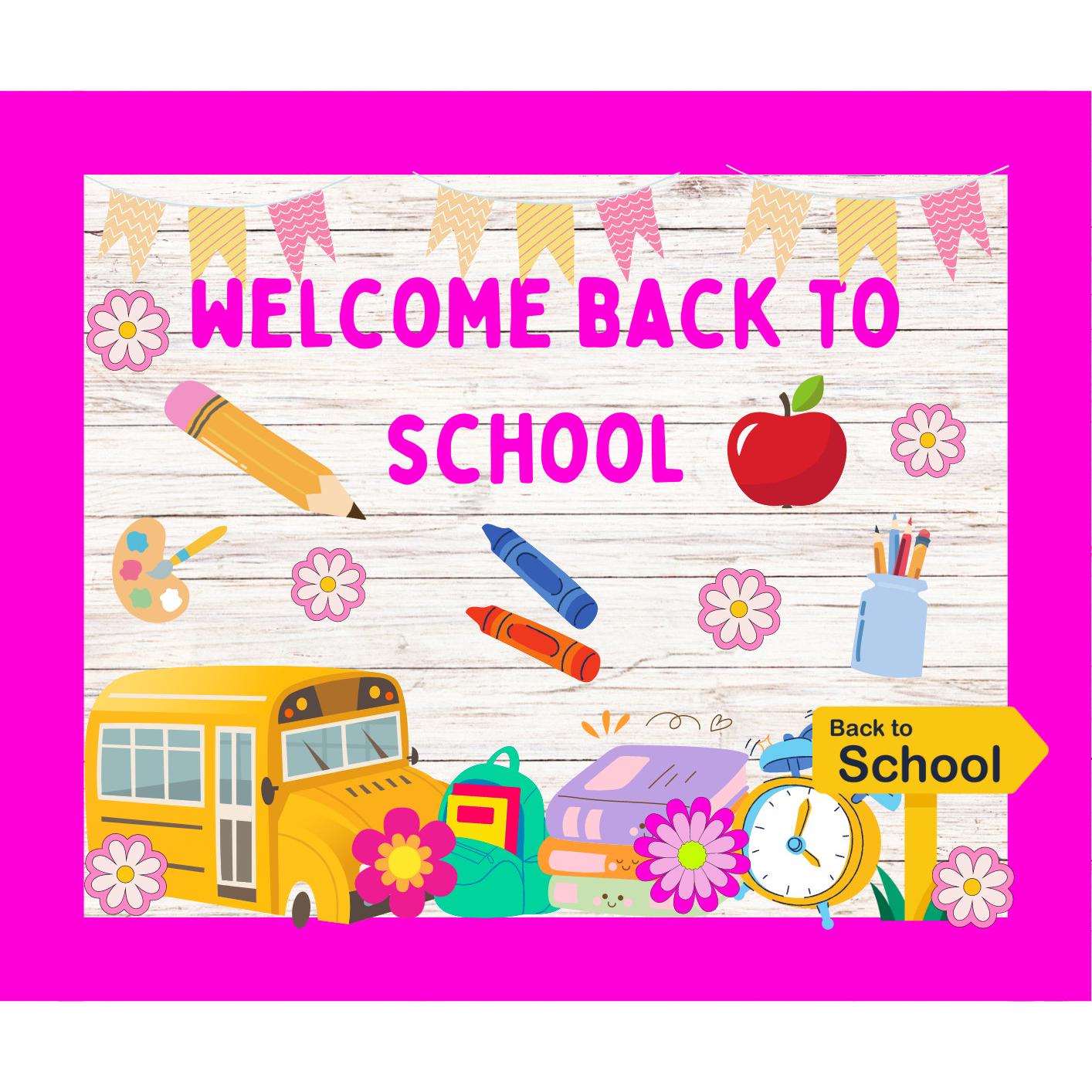 Welcome Back to School Bulletin Board: Bright Classroom Decor ...