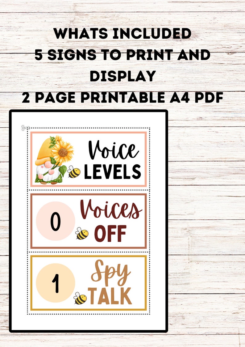 Voice Levels Bulletin Board Printable, Back to School Classroom Decor ...