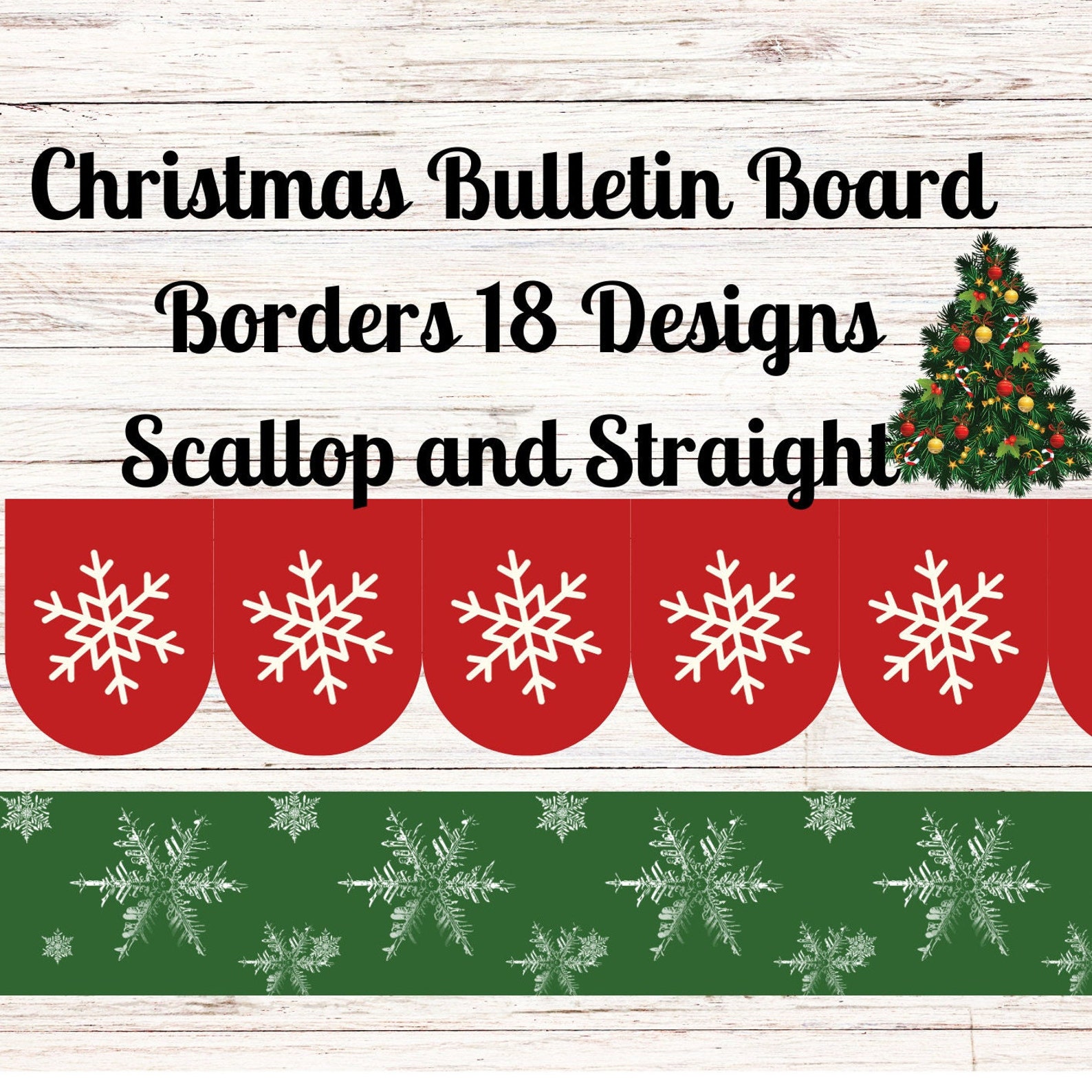 Christmas Bulletin Board Borders, 18 Printable Borders, Holiday ...