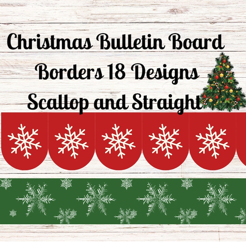 Christmas Bulletin Board Borders, 18 Printable Borders, Holiday ...