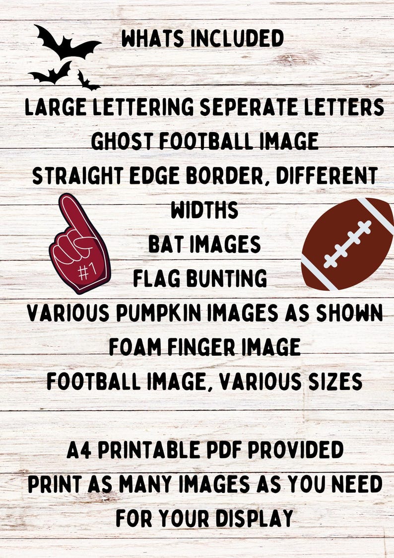 Fall Football Bulletin Board Printable, Halloween Bulletin Board ...