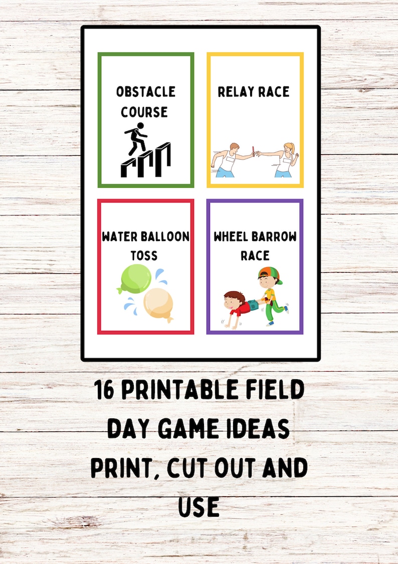 Field Day Games Printable, Field Day Games Ideas, Field Day Printable ...