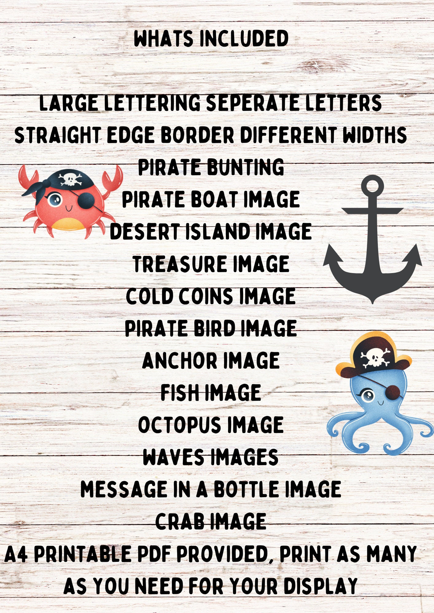 Pirate Bulletin Board Printable: Treasure Chest Classroom Decor (A4 PDF ...